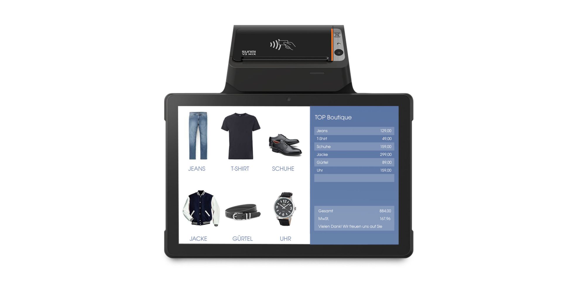 SUNMI V3 MIX | Das AiO-POS-System für den flexiblen Einsatz